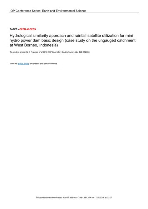 Pdf Hydrological Similarity Approach And Rainfall Satellite