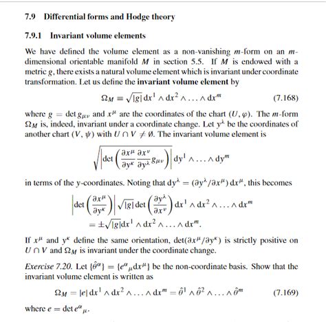 Determinant Riemannian Geometry Manifolds And Volume Elements Mathematics Stack Exchange