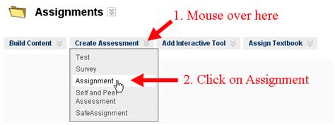 Blackboard Support For Faculty And Staff Creating An Assignment