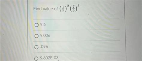 Solved Find Value Of 17 2 79 3q 9 69 006 096 9 602E 03 Chegg
