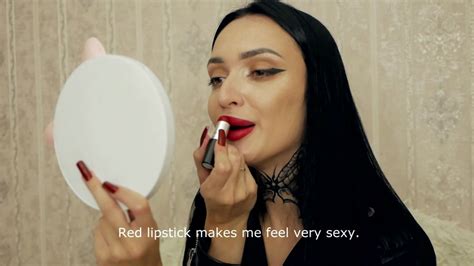 Putting Red Lipstick On My Lips While He S Cunnilingus Me Clip By
