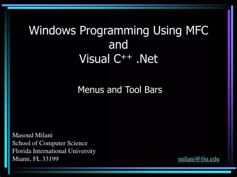 Ppt Windows Programming Using Mfc And Visual C Net Powerpoint