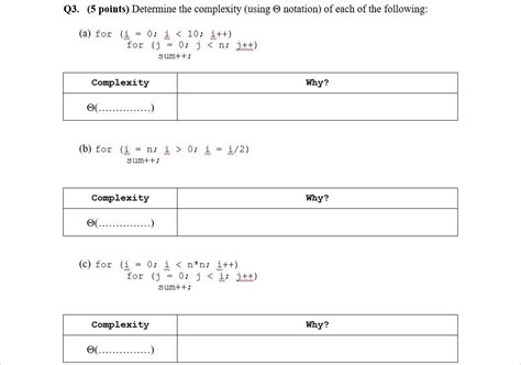 Solved Q3 5 Points Determine The Complexity Using