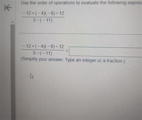 Solved Use The Order Of Operations To Evaluate The Following Chegg