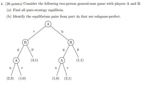 4 20 Points Consider The Following Two Person