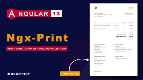 How To Print In Angular 13 Print In Angular 13 Print Invoice Youtube