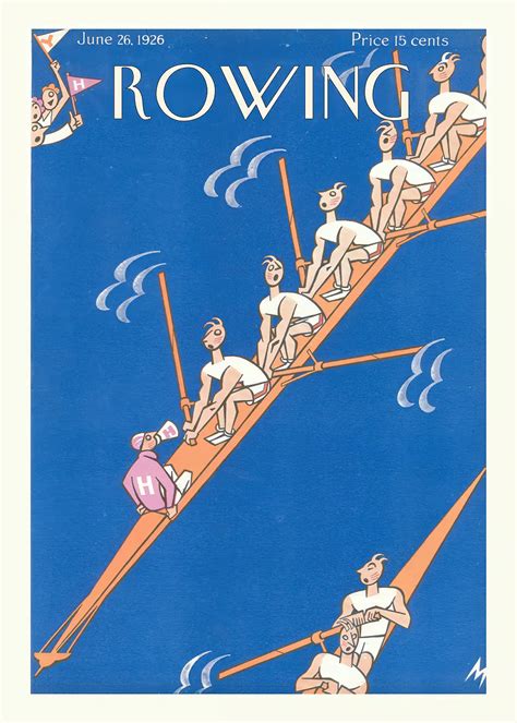Vintage Rowing Championship Cover Poster Picture Metal Print Paint
