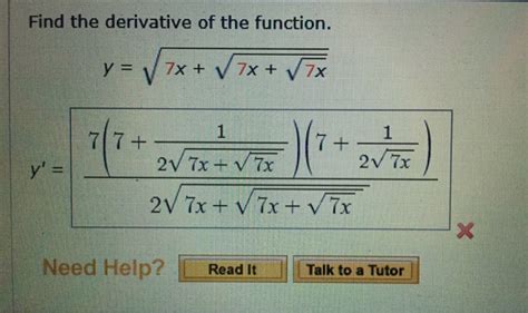 solved find the derivation of the function y squareroot