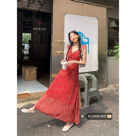 리벨라 레트로 꽃무늬 드레스 여성 여름얇은 A 라인 롱 원피스 레이스 스커트