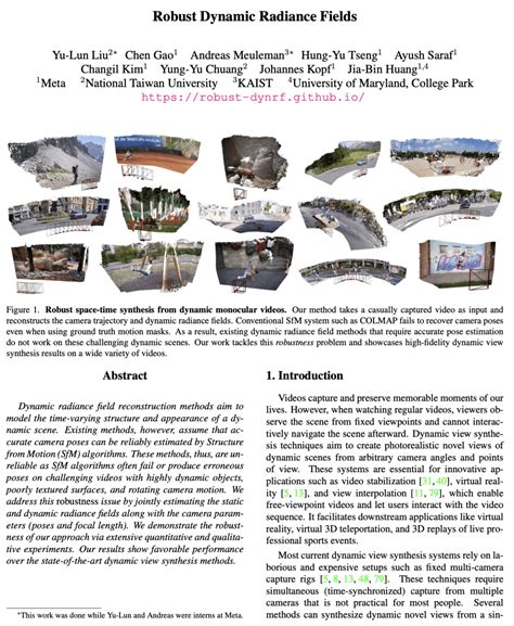Meta 鲁棒动态辐射场 智源社区