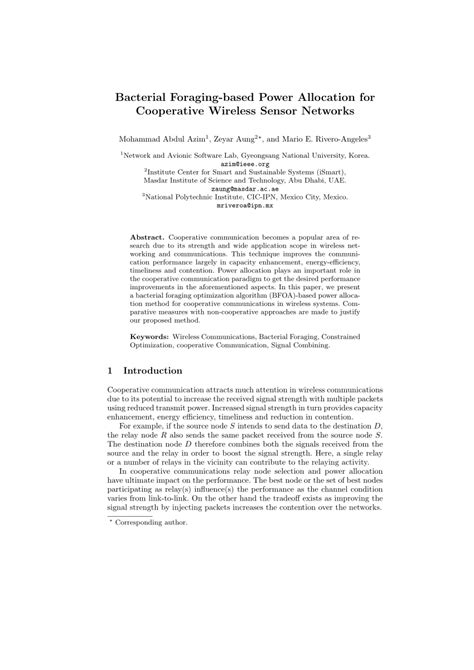 Pdf Power Allocation In Cooperative Sensor Networks A Stochastic