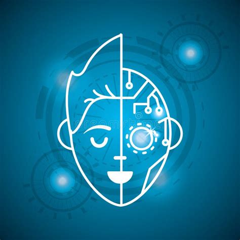 Human Cyberspace Connect With Innovation Technology Stock Vector