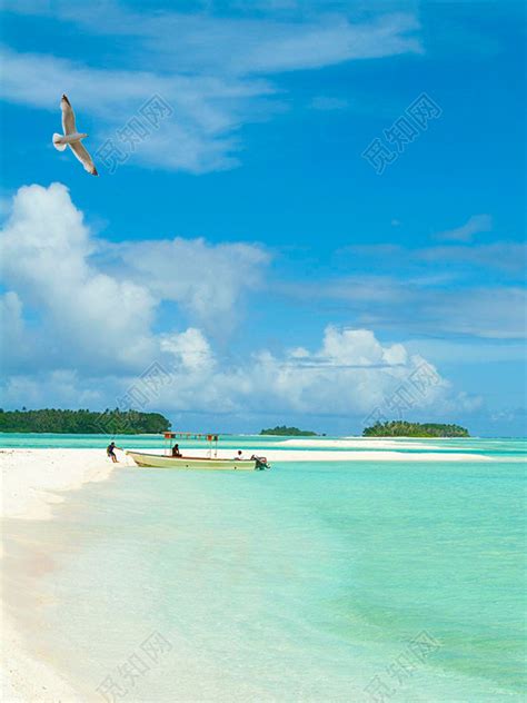 三亚蓝天海水飞机帆船旅游海报背景免费下载 觅知网