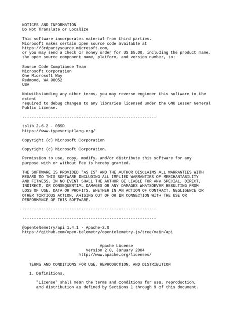 Third Party Notices Pdf License Derivative Work