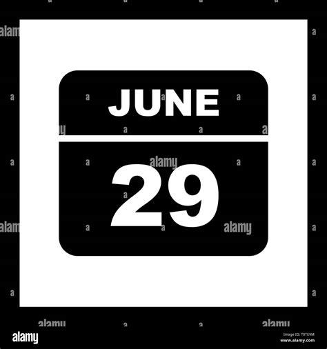 June 29th Date On A Single Day Calendar Stock Photo Alamy