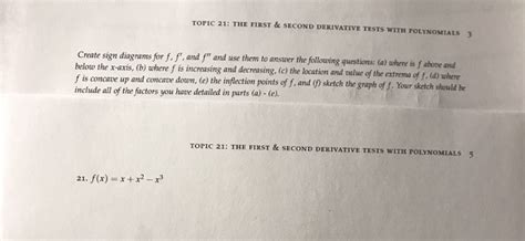 Solved Topic 21 The First And Second Derivative Tests With