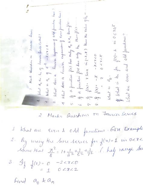 Fourier Series Important Questions Pdf Teaching Methods And Materials