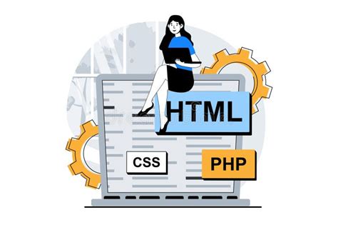 Web Development Concept With People Scene In Flat Design Stock Vector Illustration Of