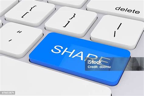 흰색 Pc 키보드의 파란색 공유 키입니다 3d 렌더링 0명에 대한 스톡 사진 및 기타 이미지 0명 기업 재무와 산업 낱말 Istock