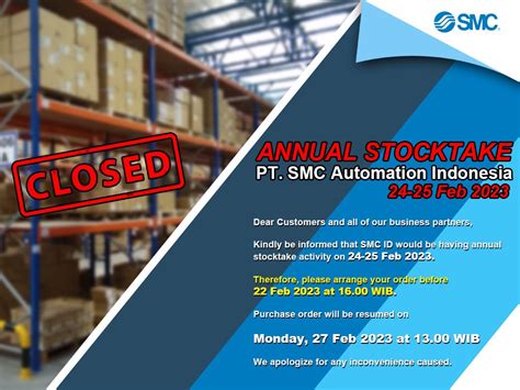 Smc Automation Indonesia On Linkedin Smc Automation Indonesia Would Be Having Annual Stocktake