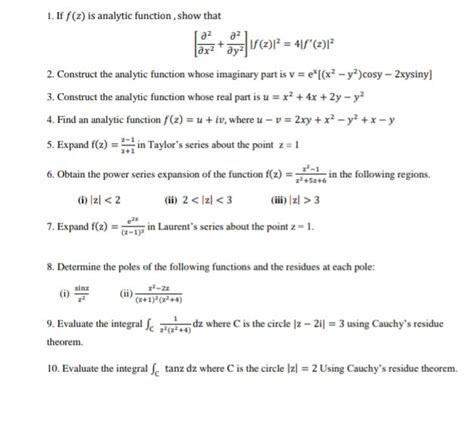 1 if f z is analytic function show that equation 2 x2 2 y2f z 2 4f