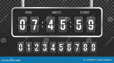 Flip Countdown Clock Vector Counter Stock Vector Illustration Of Mechanical Gray 123249655