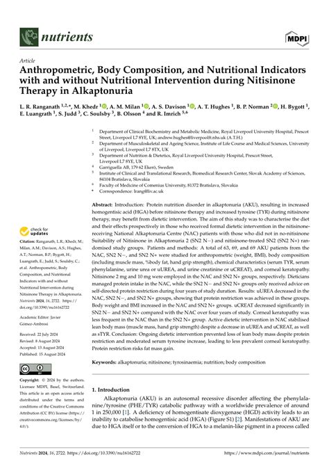 Pdf Anthropometric Body Composition And Nutritional Indicators With And Without Nutritional