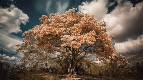 구름과 푸른 하늘이 있는 꽃나무 얼룩덜룩 한 구름과 꽃이 만발한 향기로운 코뿔소 나무와 하늘 고화질 사진 사진 구름 배경 일러스트 및 사진 무료 다운로드 Pngtree