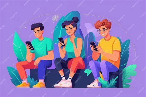 Premium Photo Gen Z Communication Flat Concept Vector Illustration Young People With