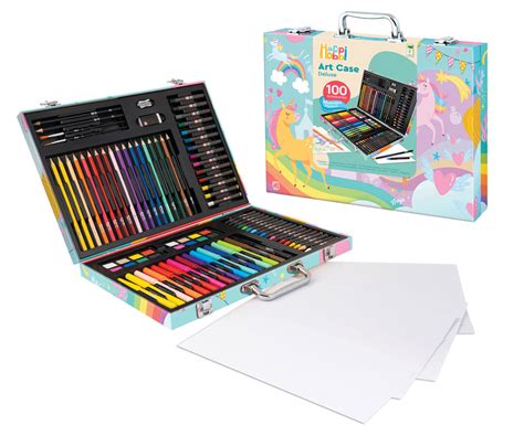 Комплект куфарче за рисуване за деца Еднорог със 100 аксесоара КОМСЕД