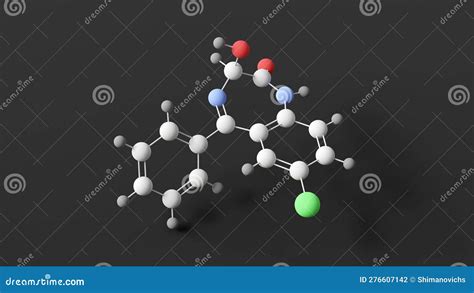 Oxazepam Molecule Molecular Structure Alepam Ball And Stick 3d Model Structural Chemical