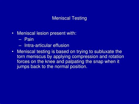 Medial Meniscus Test