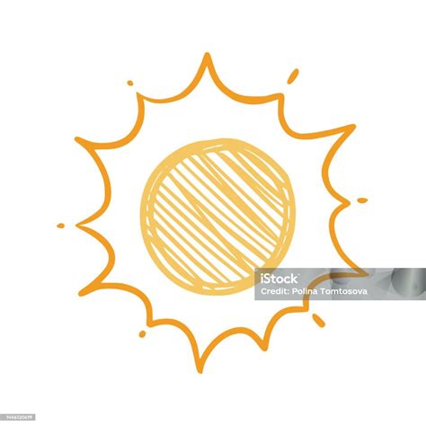 낙서 태양 스케치 그림입니다 손으로 그린 귀여운 오렌지 햇살 낙서 낙서 아이들은 스타일을 그렸습니다 벡터 귀여운에 대한 스톡 벡터 아트 및 기타 이미지 Istock