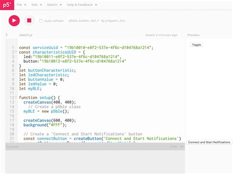 getting started with p5 ble js using arduino nano 33 ble