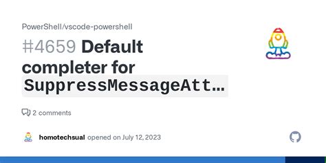 Default Completer For `suppressmessageattribute` Sets Invalid Parameter