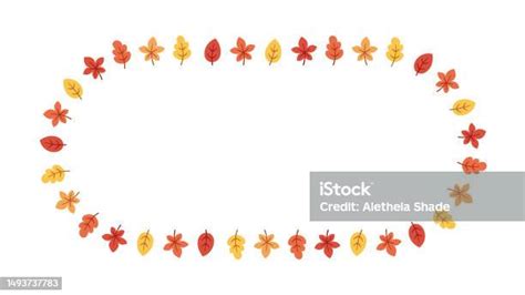 단풍 프레임입니다 가을 나뭇잎 할로윈 추수 감사절 테두리 템플릿의 화환입니다 벡터 그림입니다 0명에 대한 스톡 벡터 아트 및