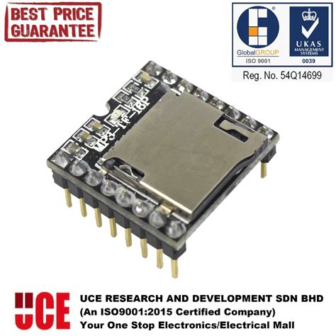 MINI MP3 PLAYER VOICE AUDIO MODULE WITH SIMPLIFIED OUTPUT SPEAKER MP3 TF 16P FOR ARDUINO