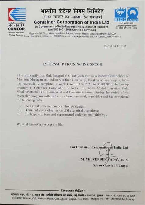 Prathyush Varma Pusapati On Linkedin Internship Containercorporation Operations 26 Comments