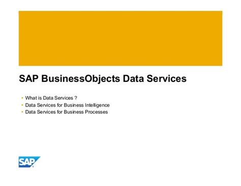 Business Objects Data Services In An Sap Landscape