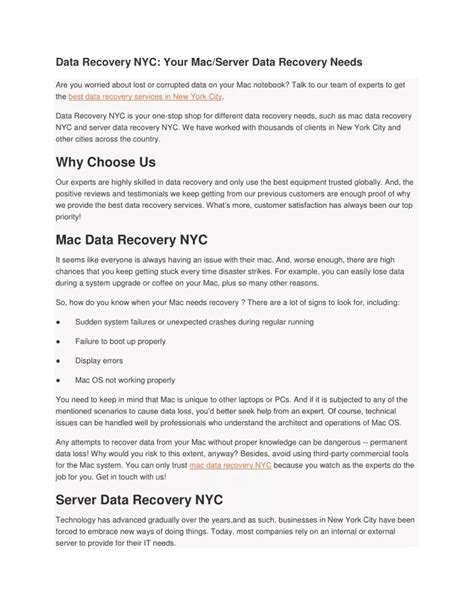 PPT Data Recovery NYC Your Mac Server Data Recovery Needs PowerPoint Presentation ID 10772448