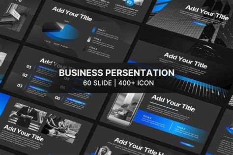 Black And Blue Powerpoint Template Graphic By Sky Creation · Creative Fabrica