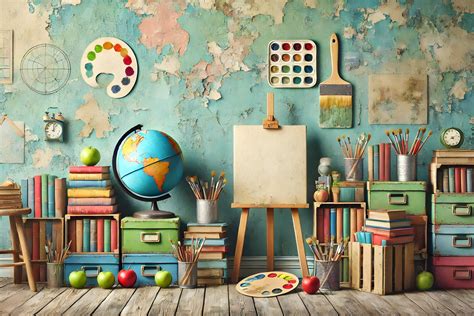 Back To School Mottled Classroom Wall Backdrop Rr7 239