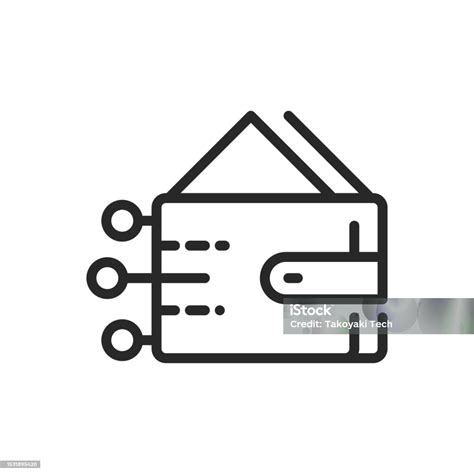 디지털 결제 지갑 아이콘입니다 벡터 선형 편집 가능한 전자 지갑 기호 온라인 거래를 상징하는 컴퓨터 요소 금융 기술 및 전자