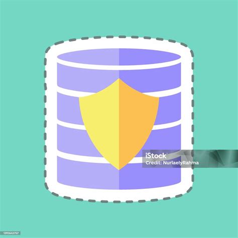 스티커 라인 컷 보안 백업 데이터 분석 기호에 적합합니다 편집 가능한 간단한 디자인 디자인 템플릿 벡터 간단한 기호 그림 가상