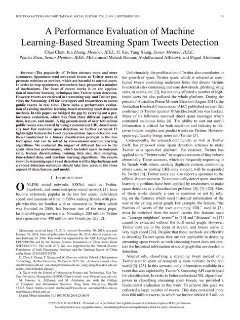 Spam Detection Using Ml Based Algorthim Ieee Transactions On Computational Social Systems Vol