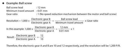 Calculation Of Electronic Gear Oriental Motor Asia Pacific