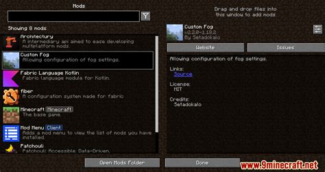 Custom Fog Mod 1 18 2 1 16 5 Fog Around The World Mc Mod Net