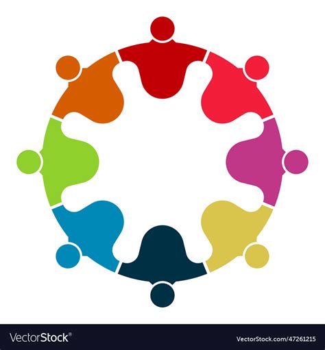 Graphic Group Connection Logoeight People Vector Image