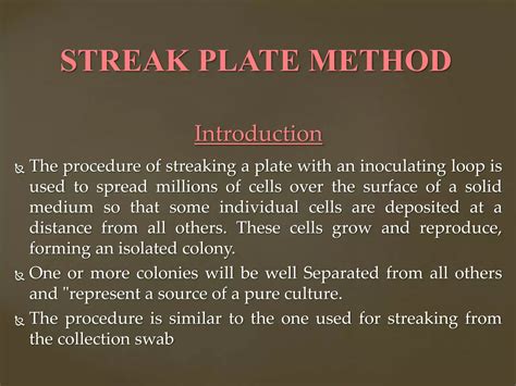The Streak Plate Method Pptx Biological Sciences Science