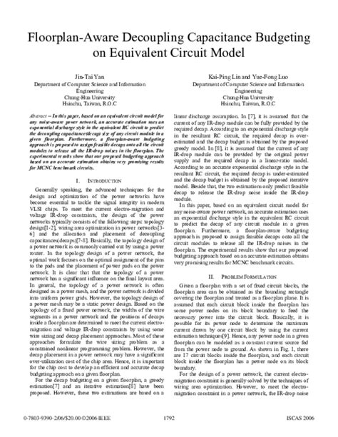 Pdf Floorplan Aware Decoupling Capacitance Budgeting On Equivalent